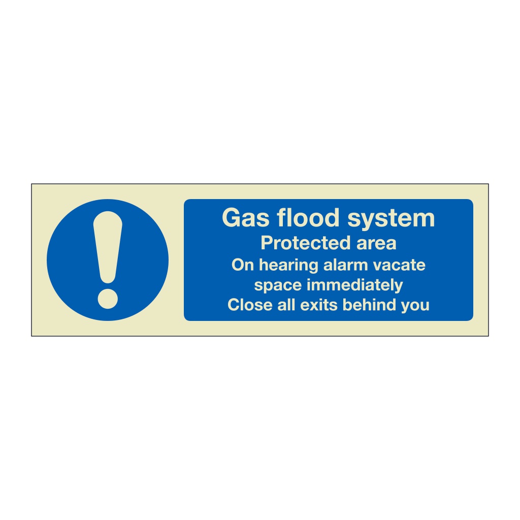 Gas flood system Protected area (Marine Sign) | British Safety Signs