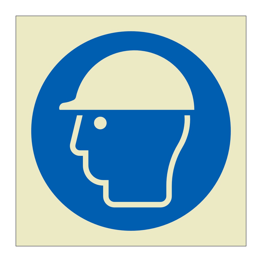 Wear safety helmet symbol (Marine Sign) | British Safety Signs