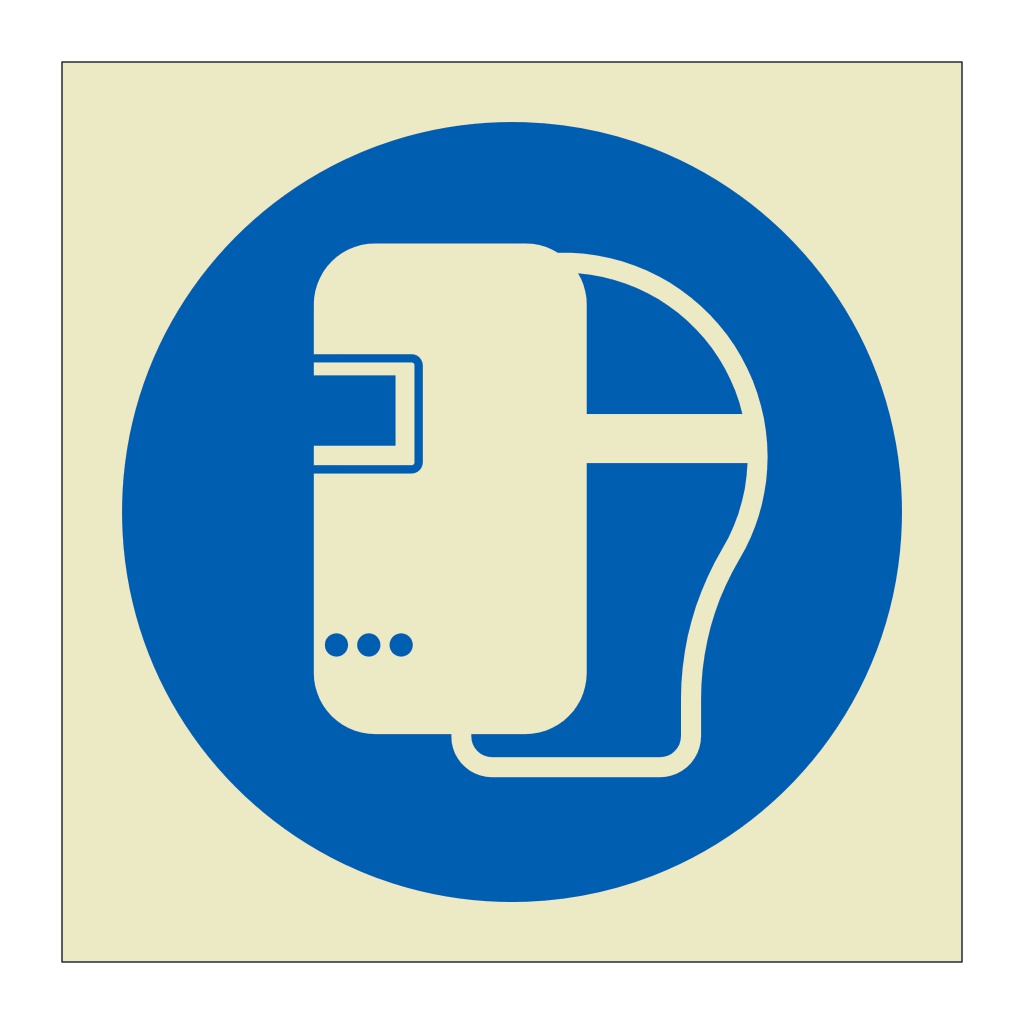 Wear welding mask symbol (Marine Sign) | British Safety Signs