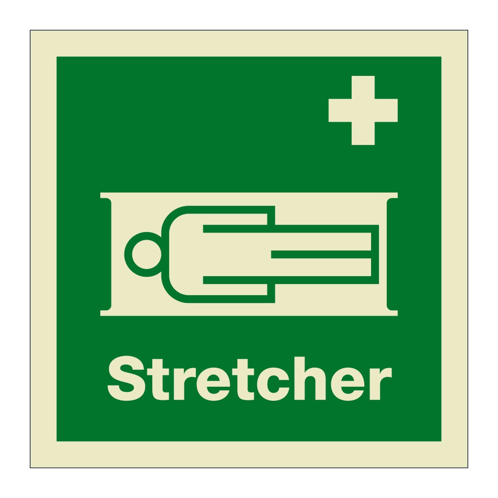 Stretcher with text (Marine Sign) | British Safety Signs