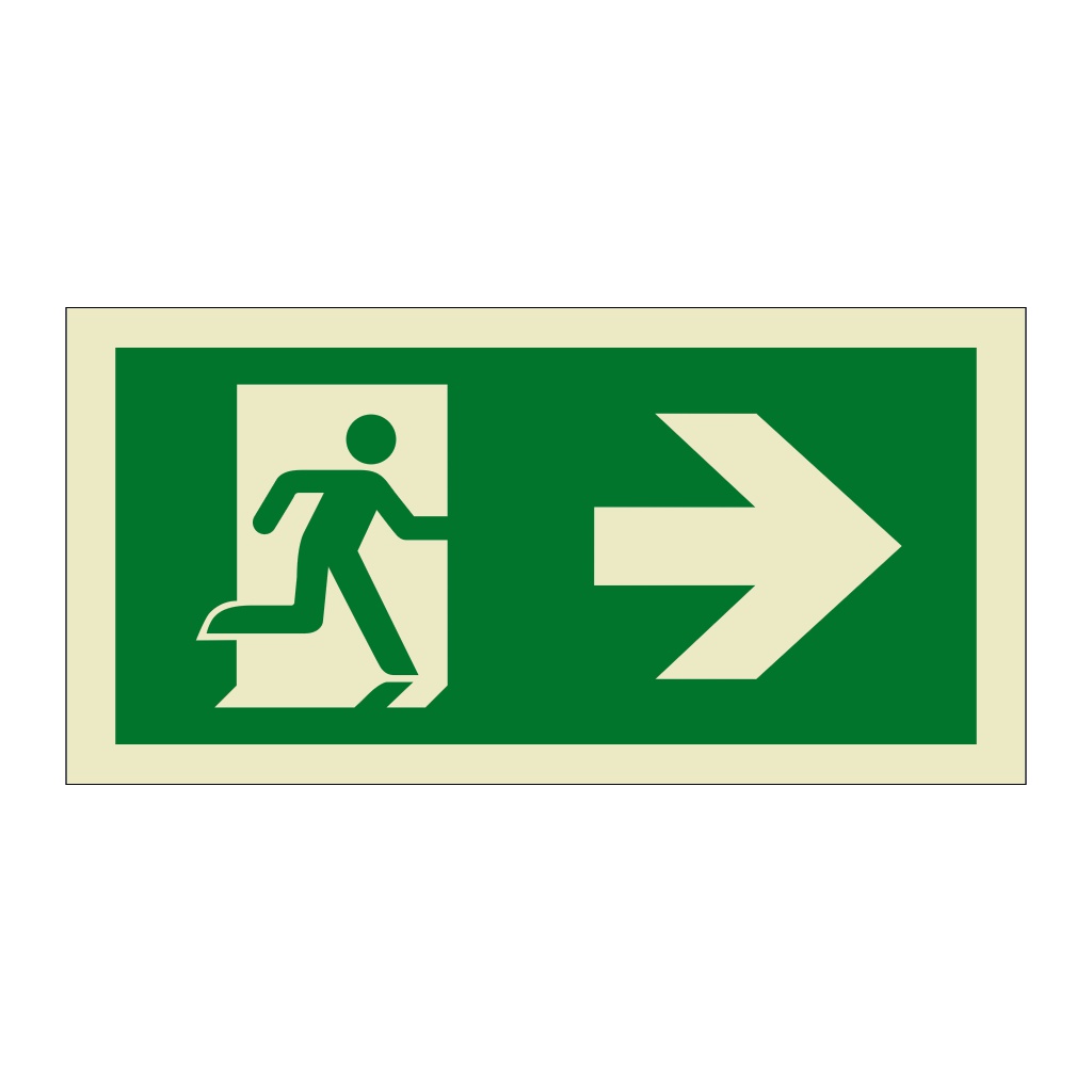 Evacuation route Running man with arrow right (Marine Sign) | British ...
