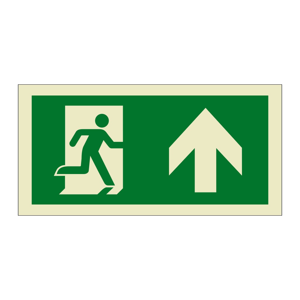 Evacuation route Running man with arrow up (Marine Sign) | British ...