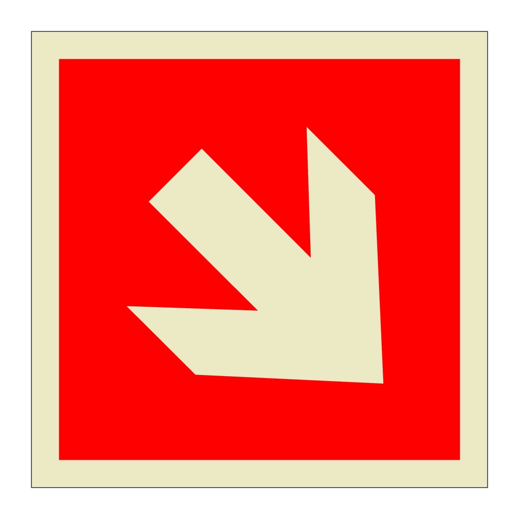 Location of fire equipment 45 degree angle directional arrow symbol ...