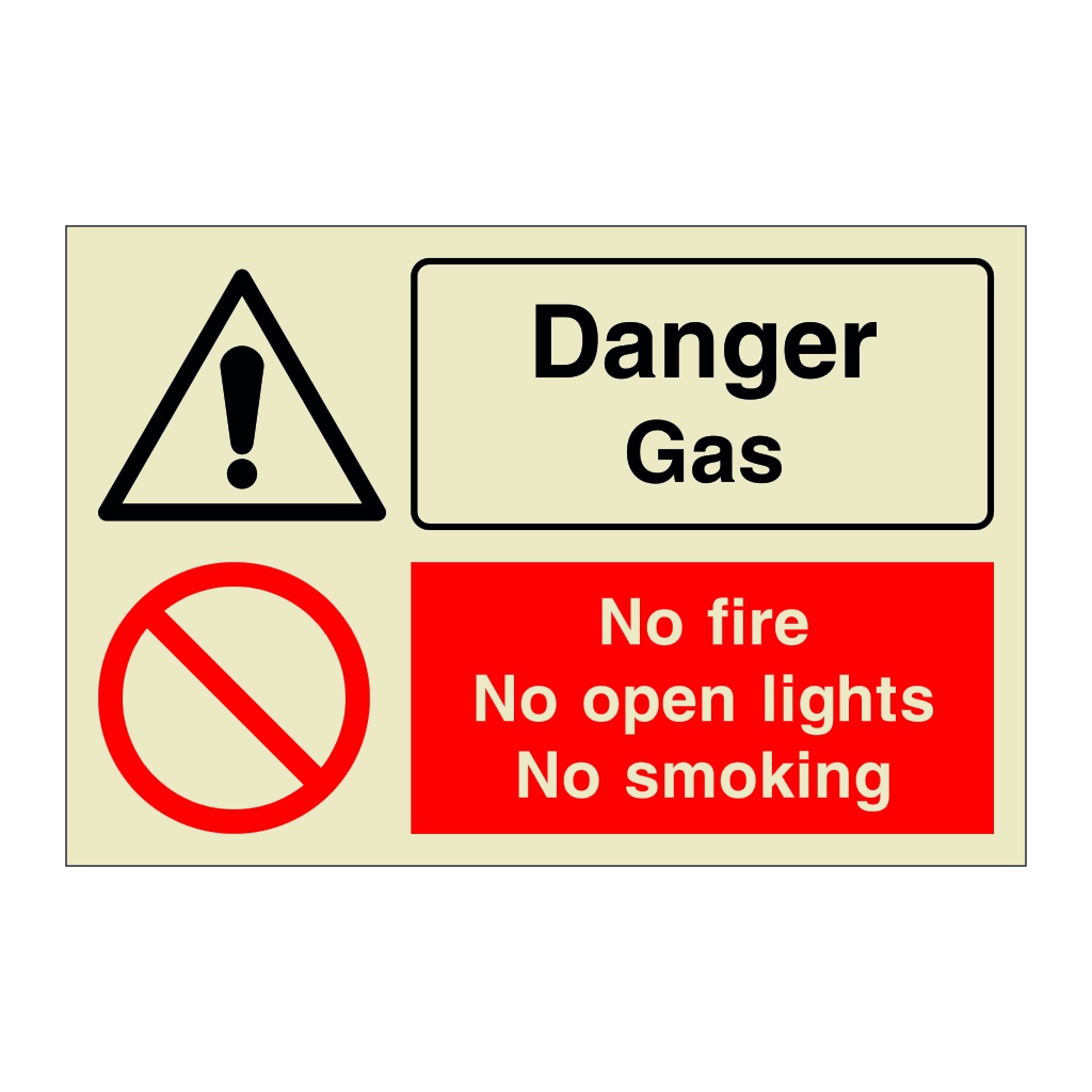 Danger Gas No Fire No Open Lights No Smoking (Marine Sign) | British ...