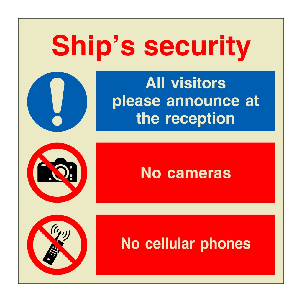 Ships security All visitors please announce at the reception (Marine ...