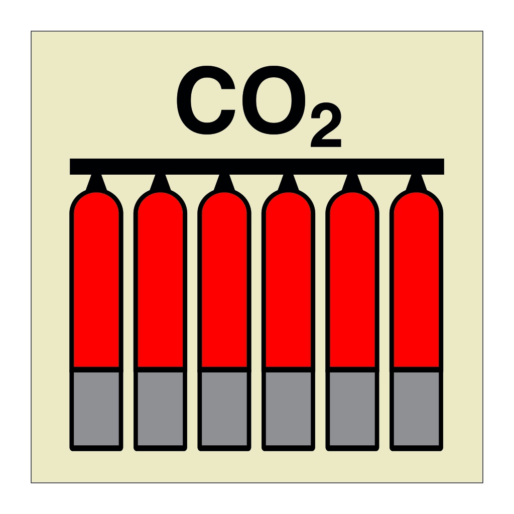 CO2 Fixed Fire Extinguishing Battery (Marine Sign) | British Safety Signs
