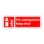 Fire extinguisher Keep clear sign | British Safety Signs